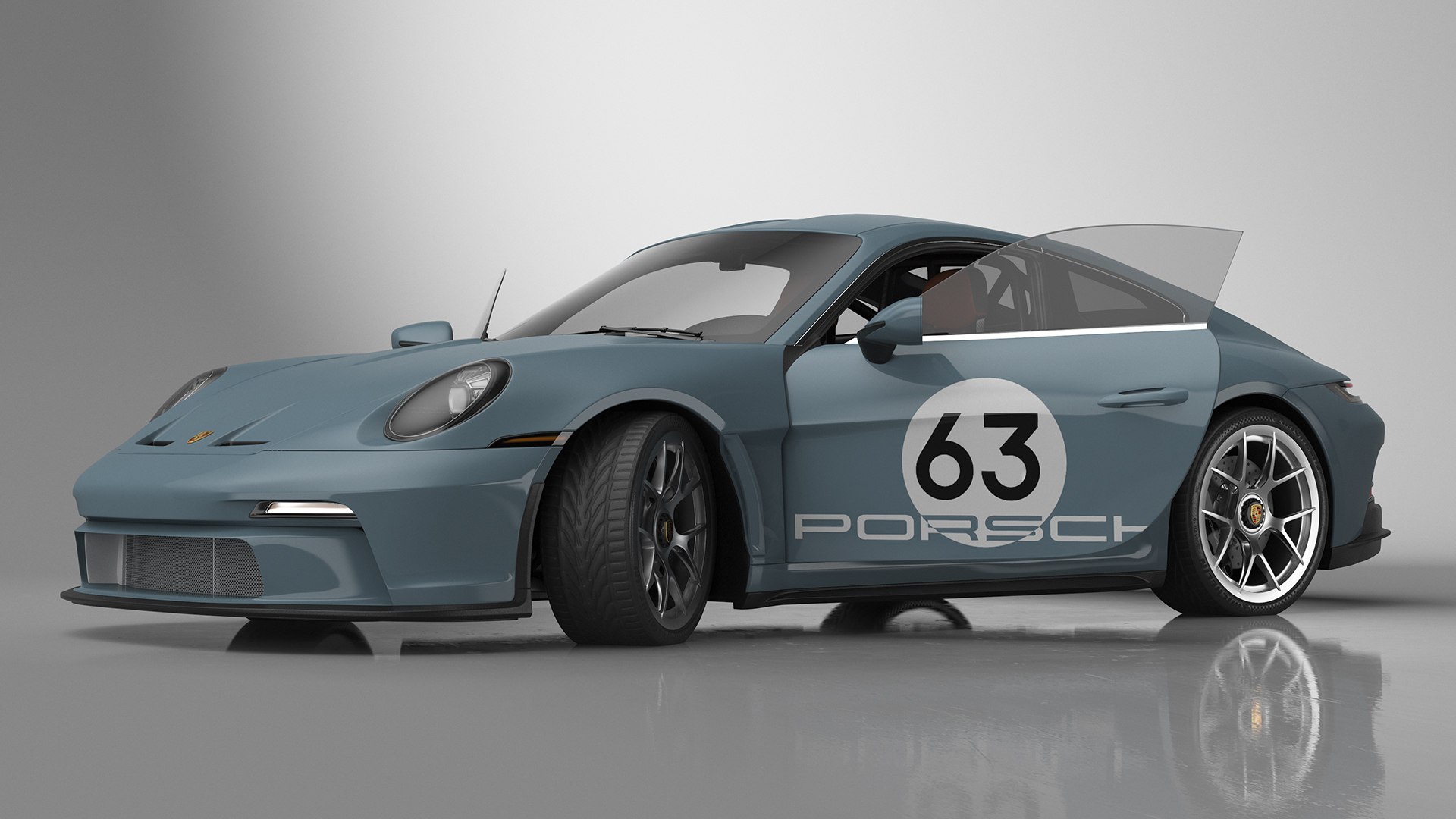 3D Sport Car Porsche 911 2024 Blue Rigged - TurboSquid 2270716