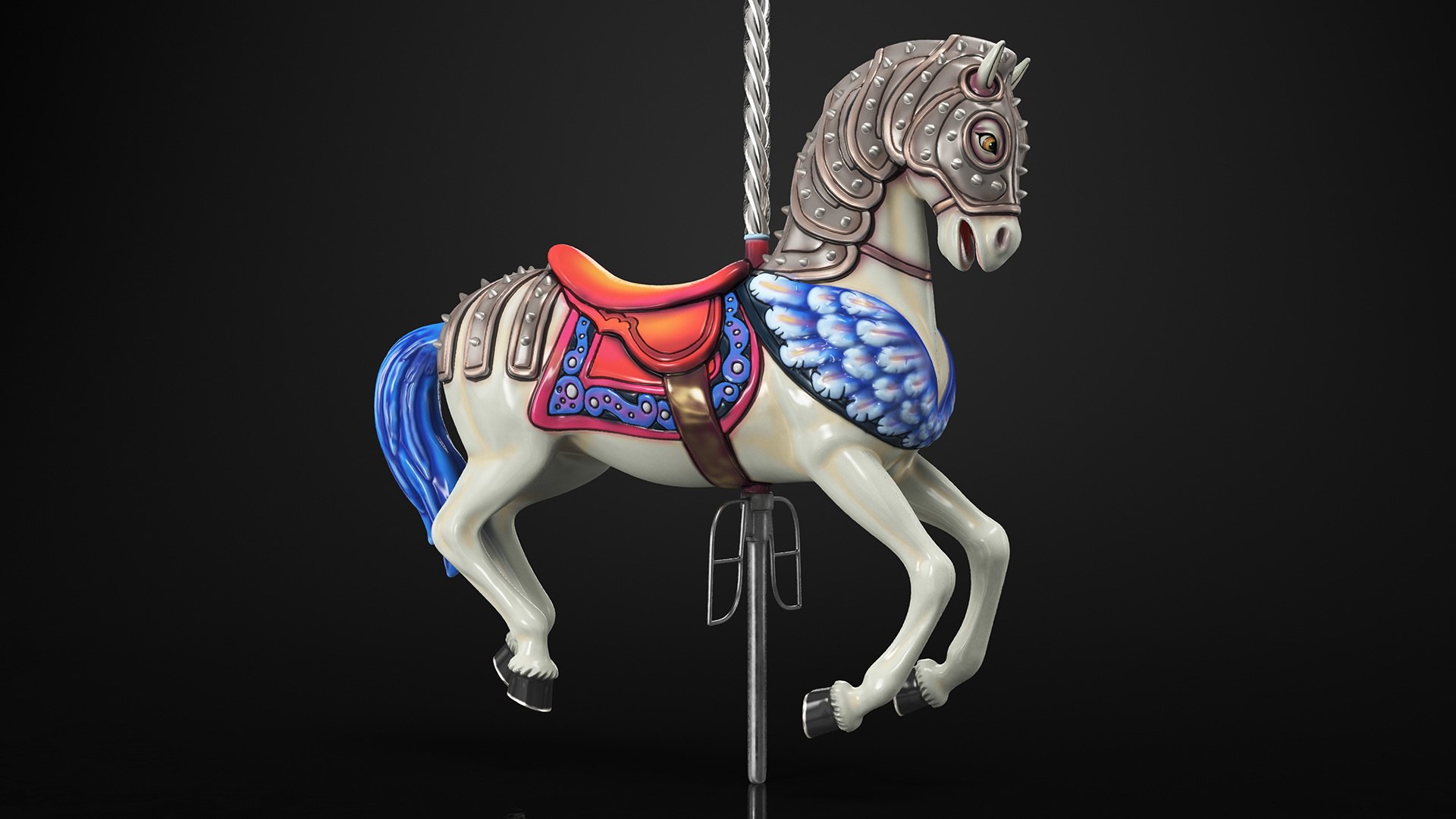 Carousel Horse White 3D Model - TurboSquid 1598462