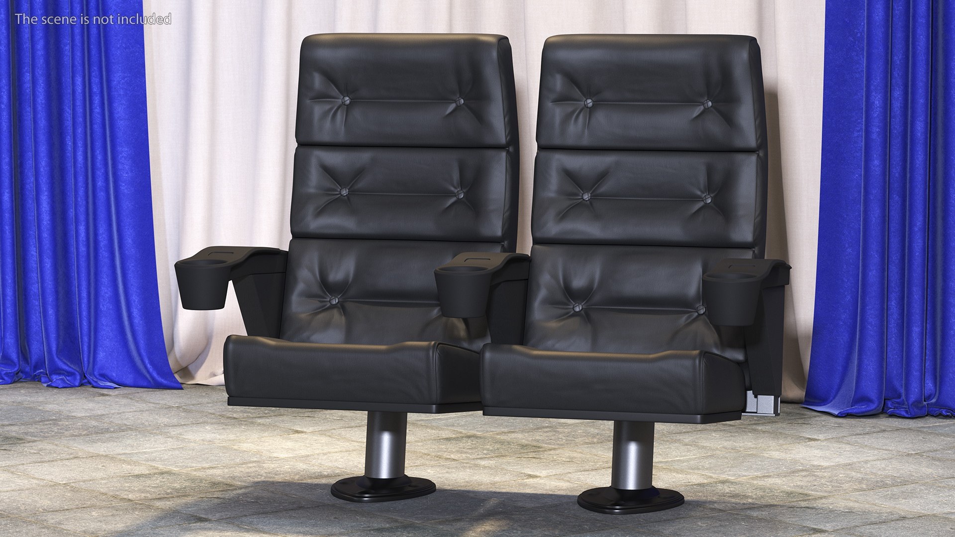 3D Phantom P40 Leather Cinema Chairs for Two Places - TurboSquid 1934936