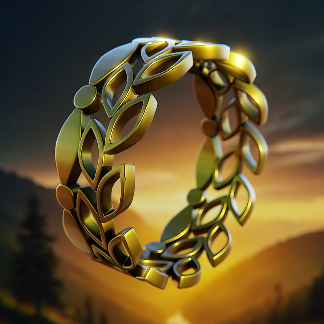 3D Verdant Leaf Ring Nature Inspired Design 75 - TurboSquid 2412231