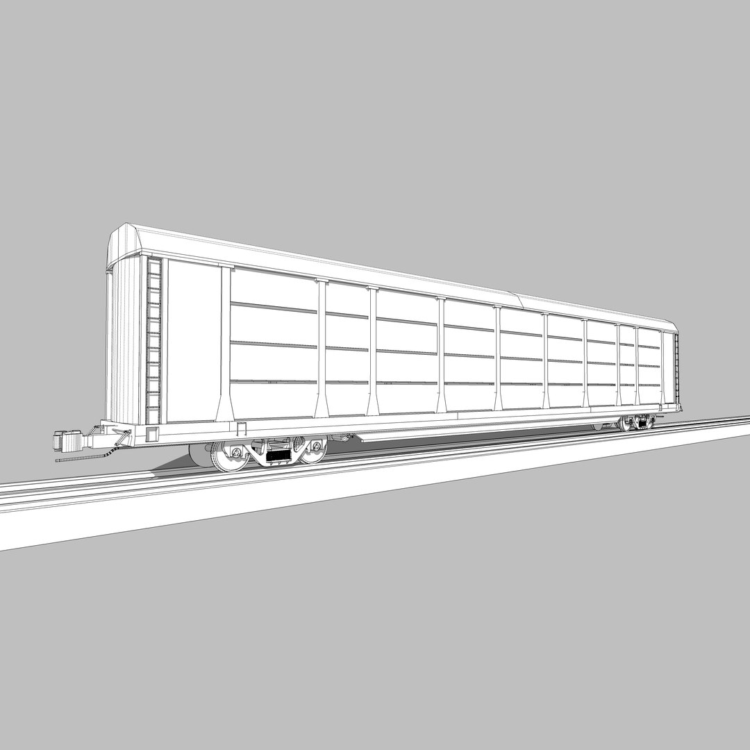 3d Model Of Train Car Autorack