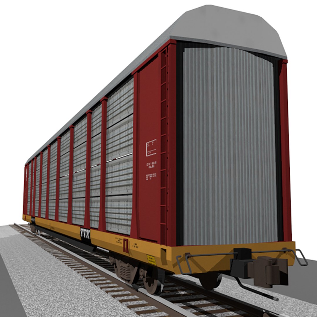 3d Model Of Train Car Autorack