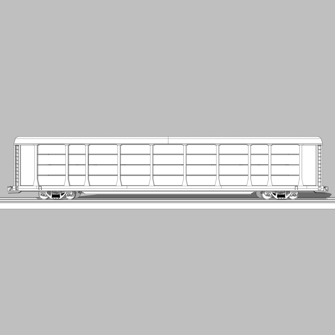 3d Model Of Train Car Autorack