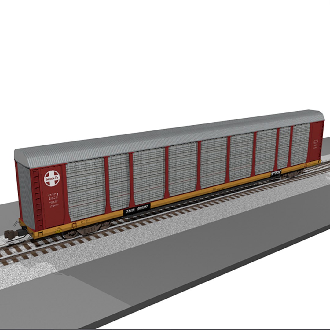 3d Model Of Train Car Autorack