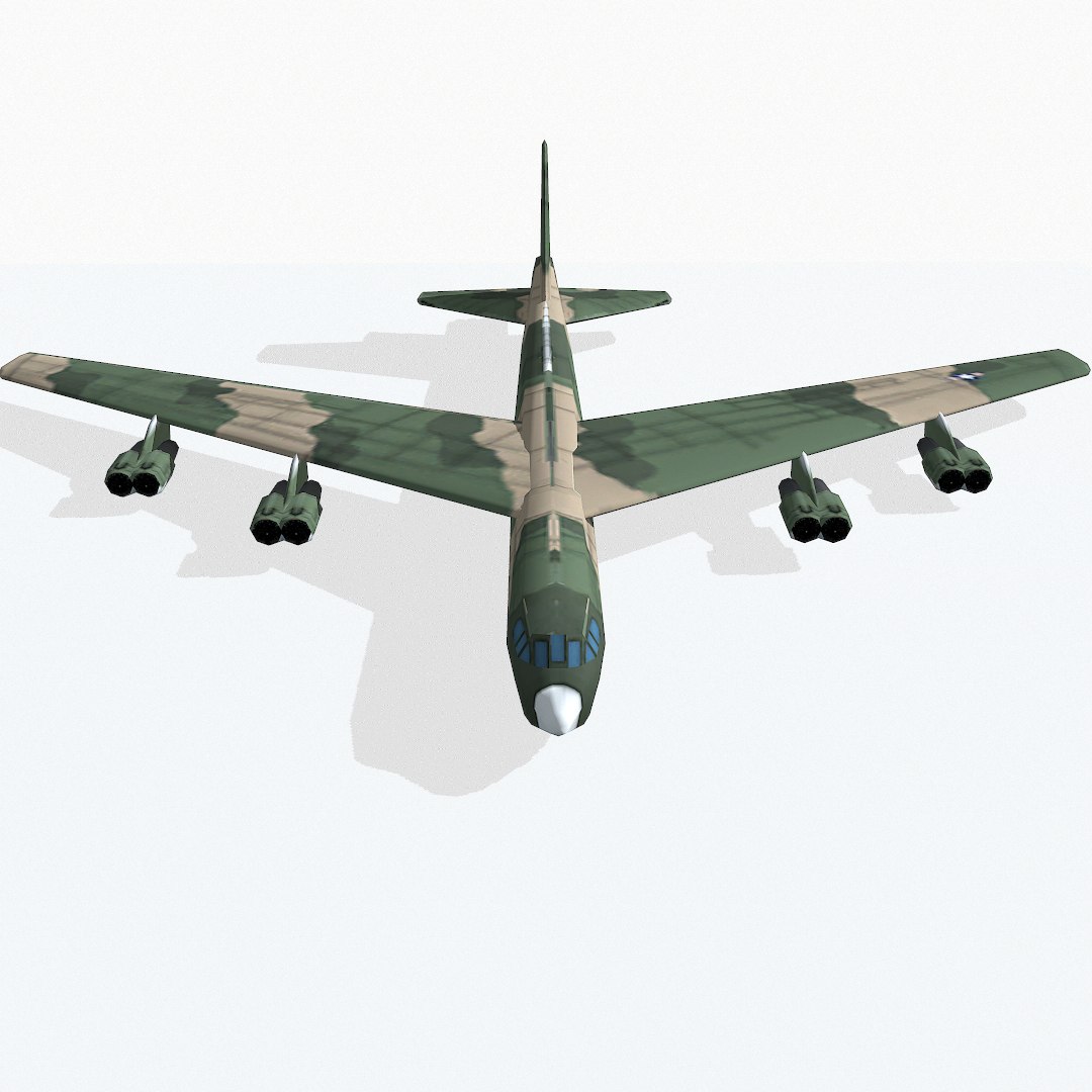 3d B-52 Stratofortress Bomber Model