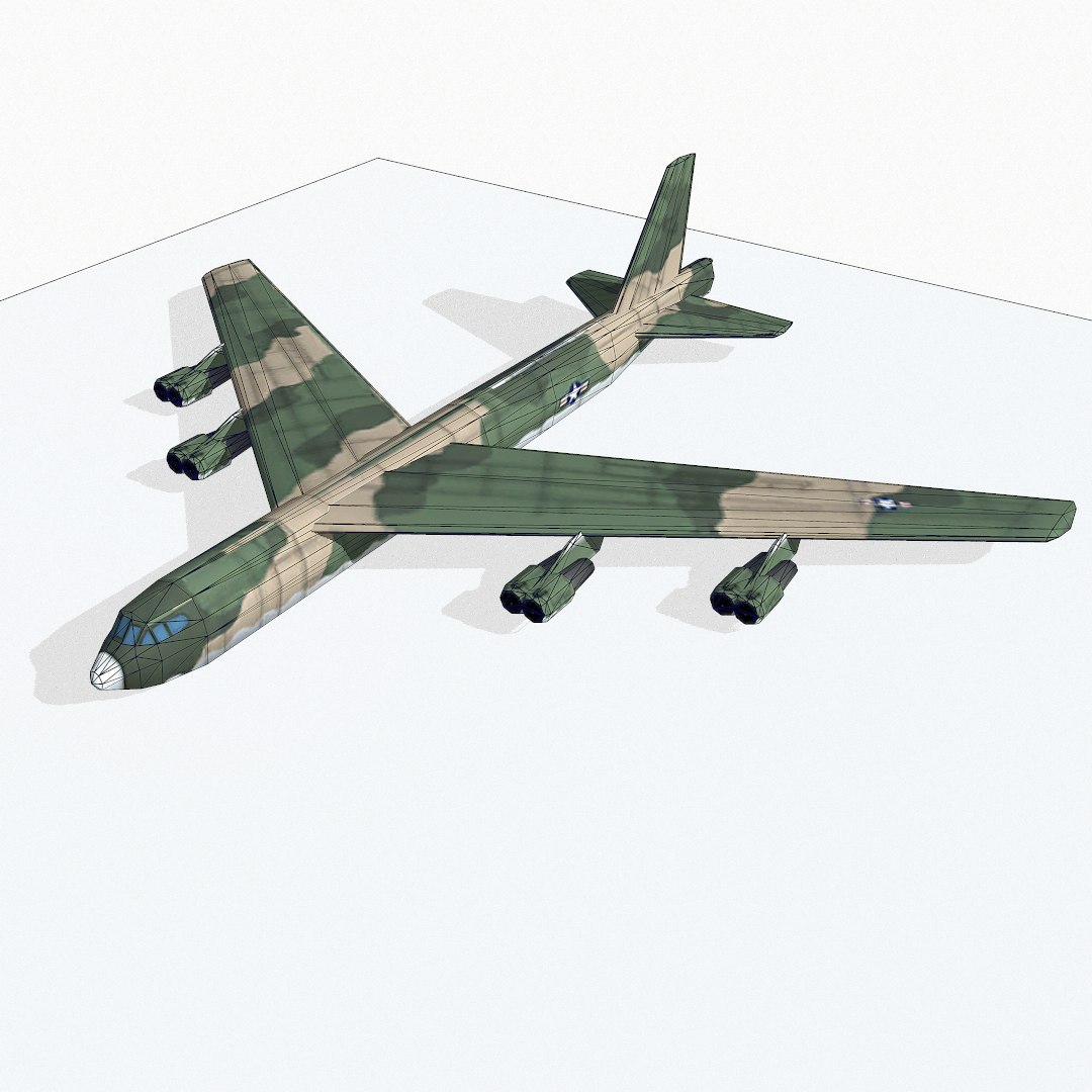 3d B-52 Stratofortress Bomber Model