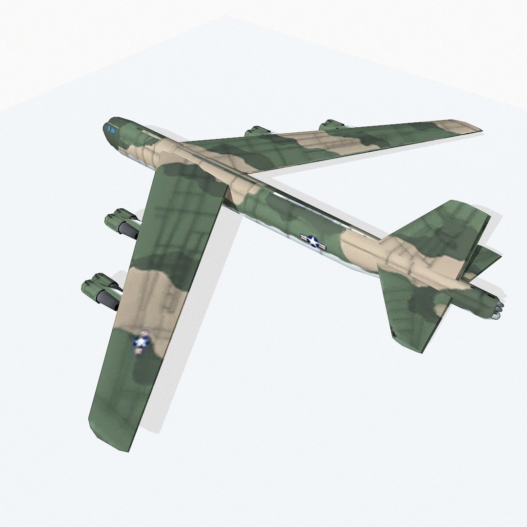 3d B-52 Stratofortress Bomber Model