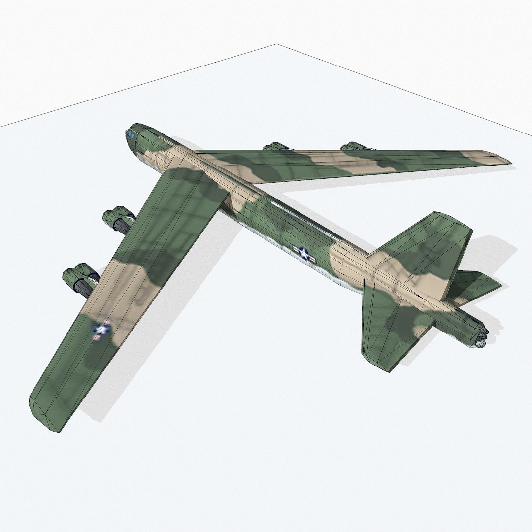 3d B-52 Stratofortress Bomber Model