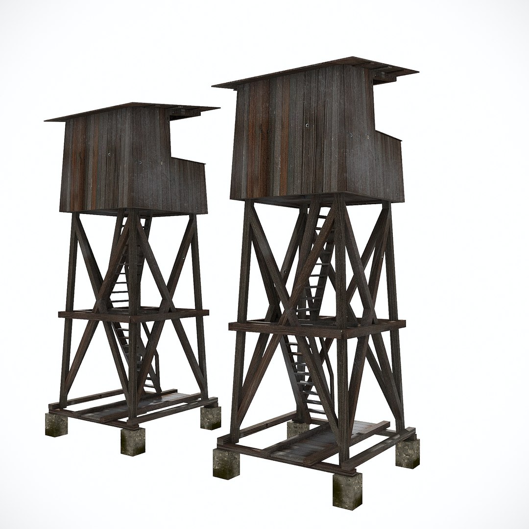 Military Watchtower And Barak Pack Low-poly 3D Model - TurboSquid 1965748