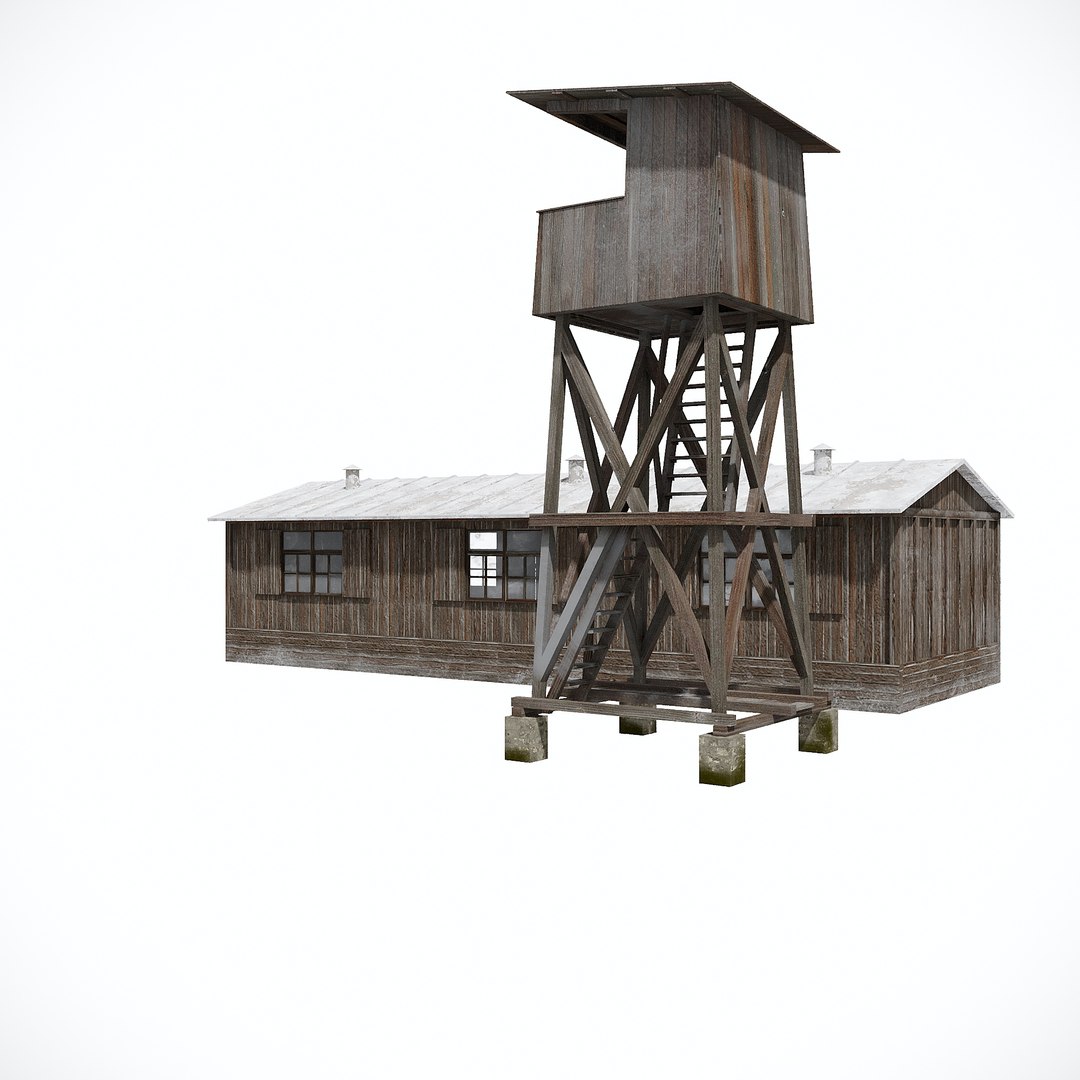 Military Watchtower And Barak Pack Low-poly 3D Model - TurboSquid 1965748