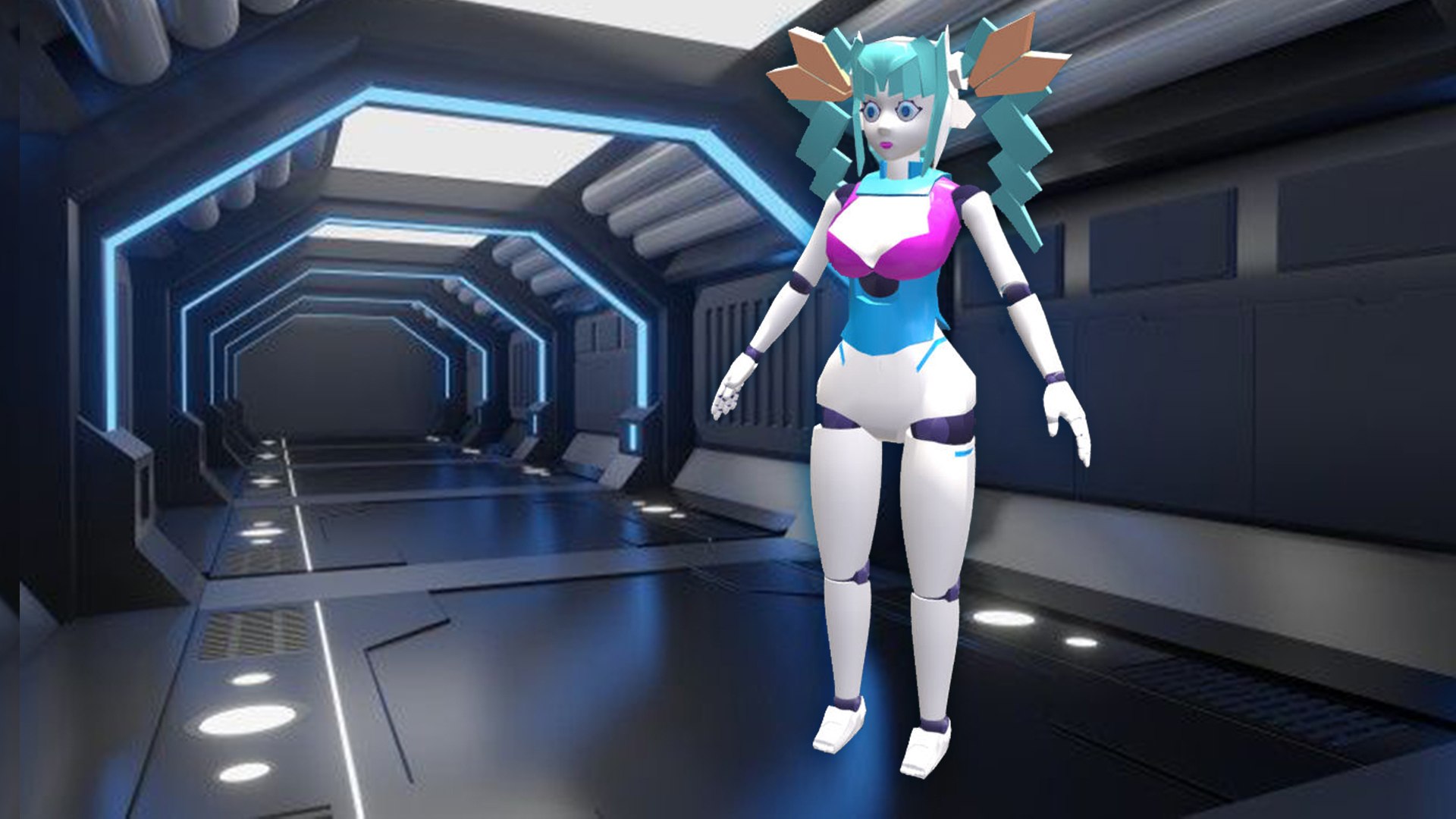 modelo 3d Polynian Cute Robot Girl - TurboSquid 1985646
