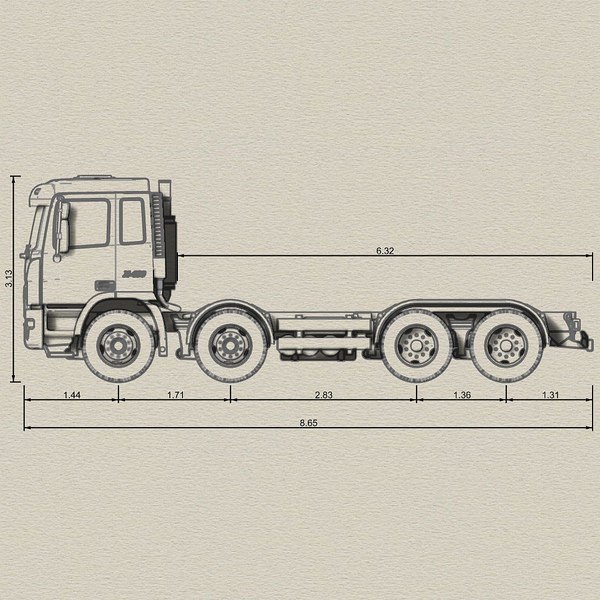 generic truck 8x4 3d lwo
