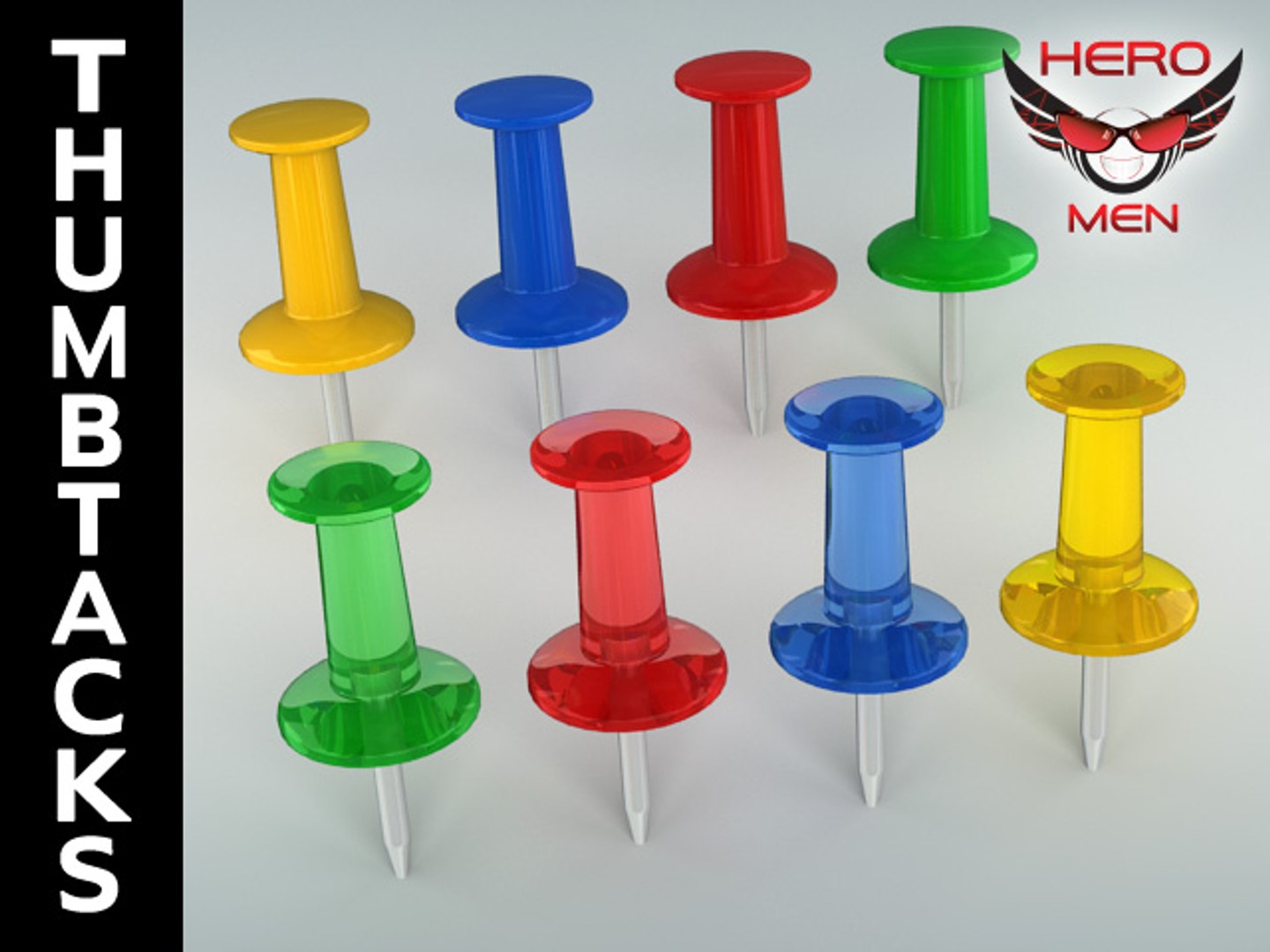 Thumbtacks Single Object 3d 3ds