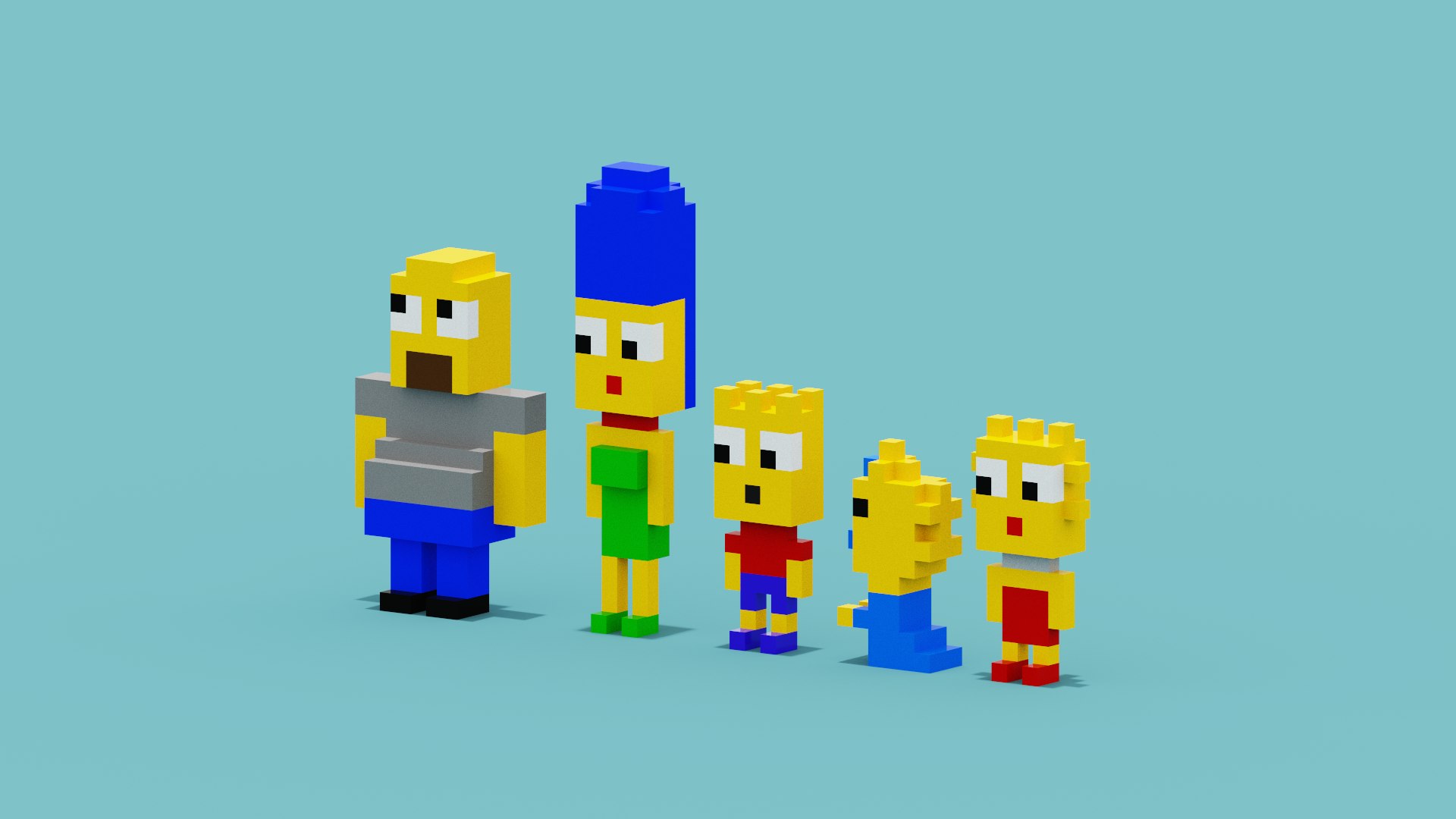 3D Voxel Simpsons - TurboSquid 1941645