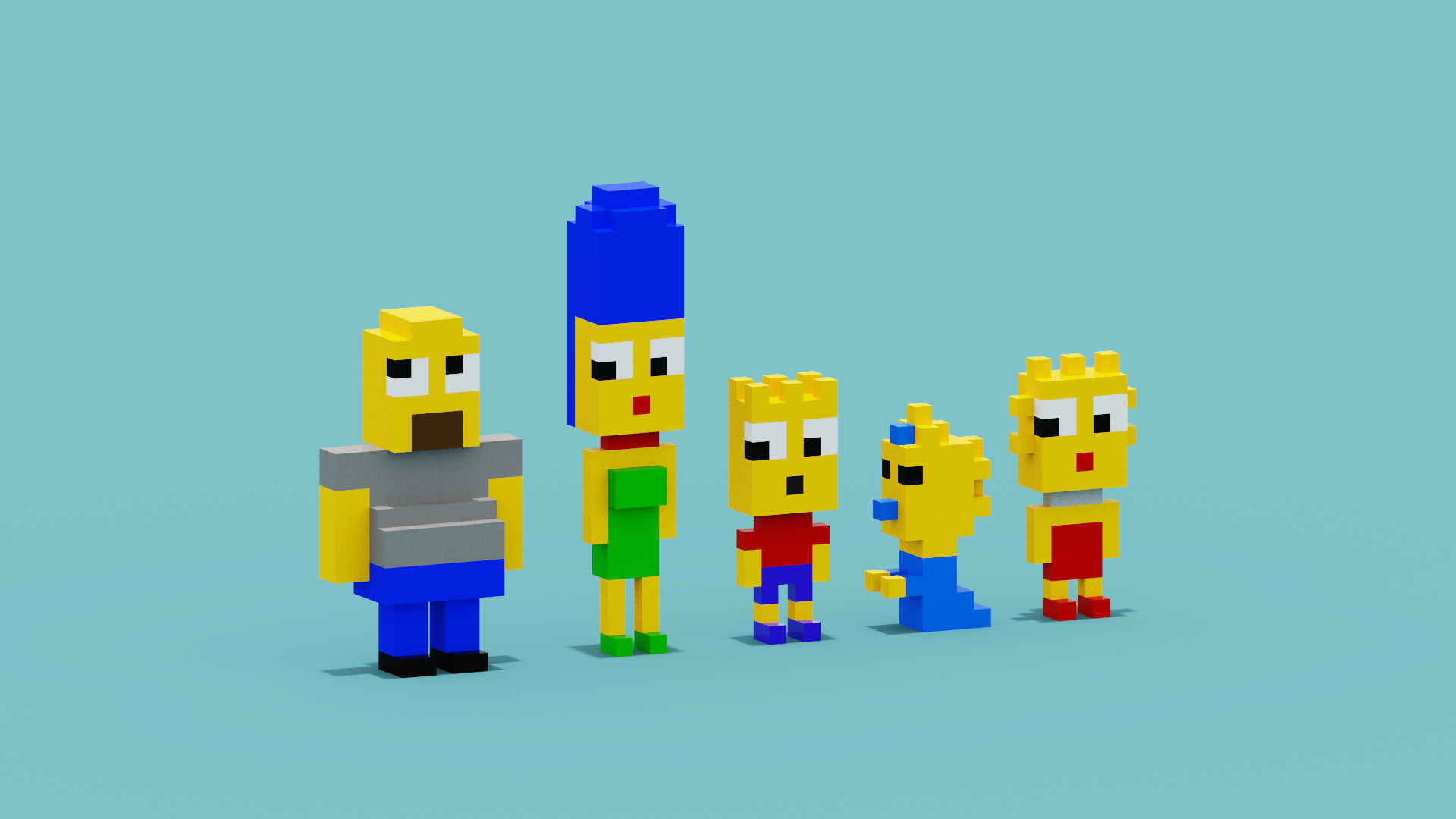 3D Voxel Simpsons - TurboSquid 1941645