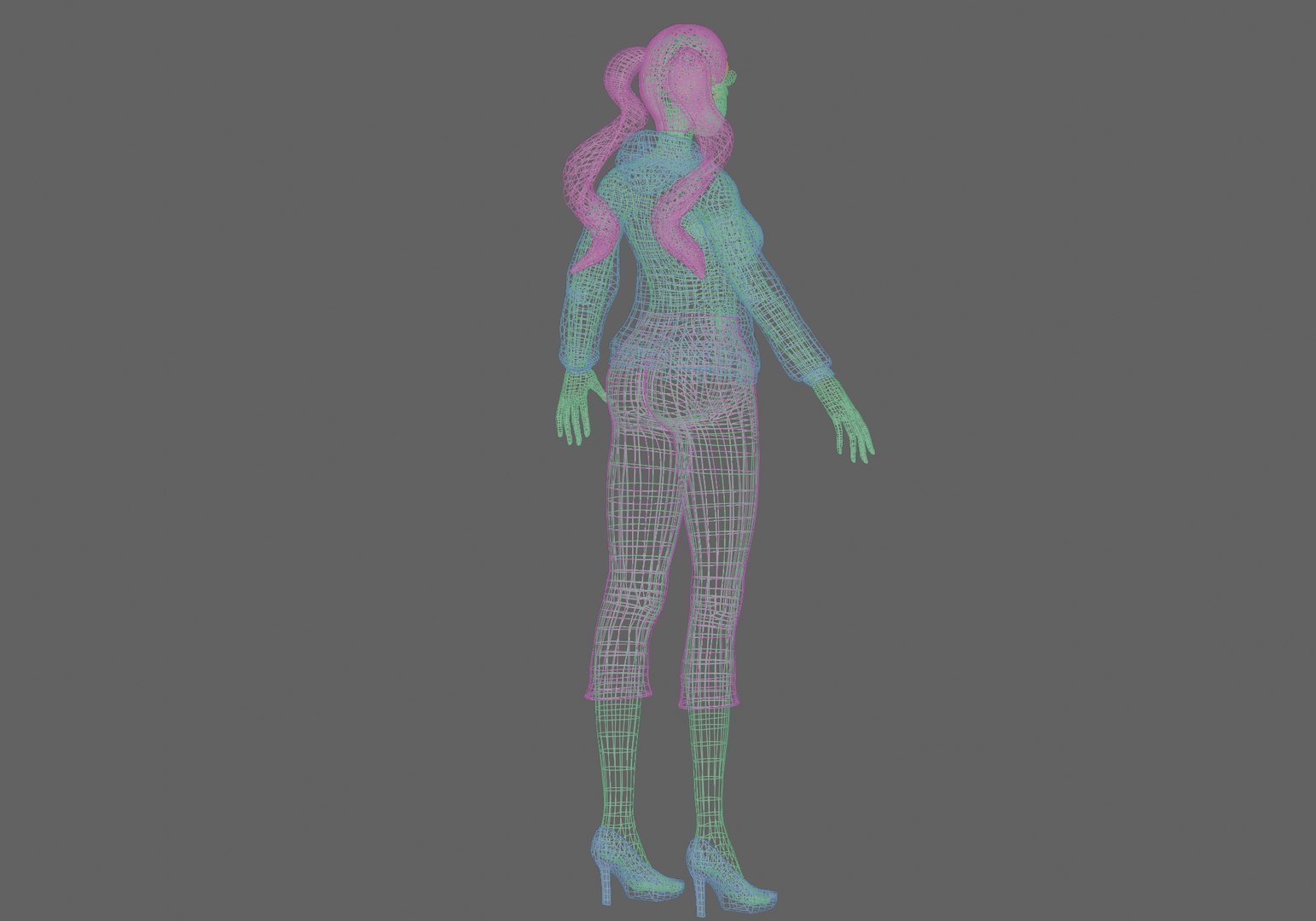 3D Basic Cartoon Girl V25936 - TurboSquid 2264590