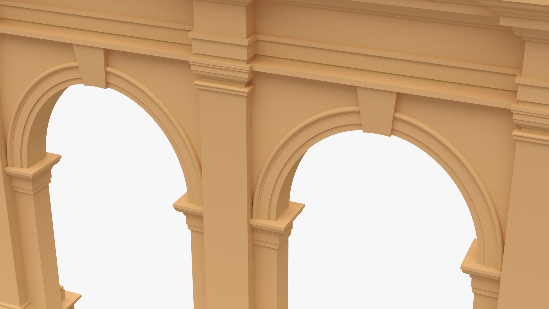 3D Model Triple Arch With Balustrade 011 - TurboSquid 1745394