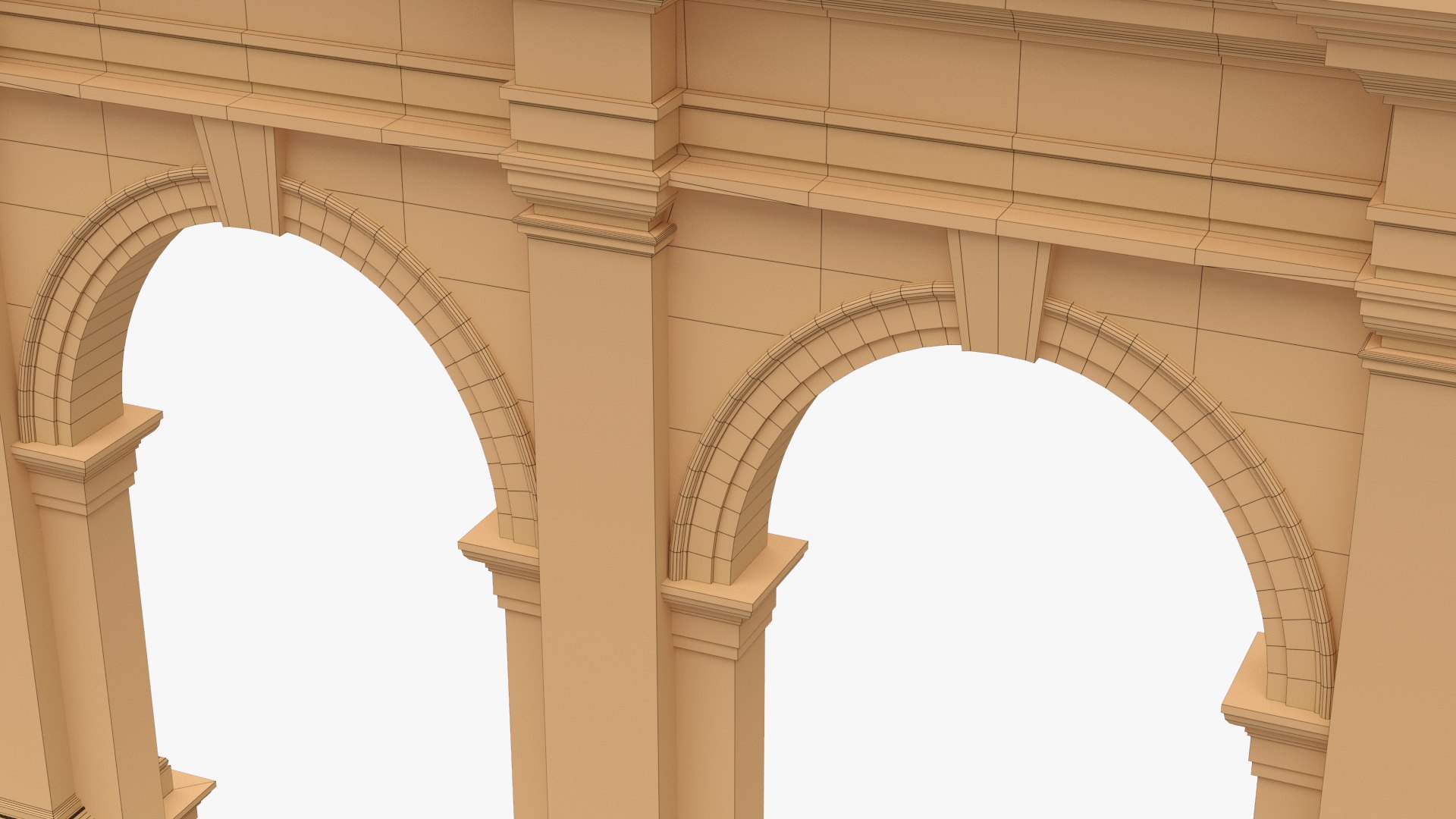 3D Model Triple Arch With Balustrade 011 - TurboSquid 1745394