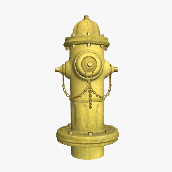 yellow hydrant 3d model