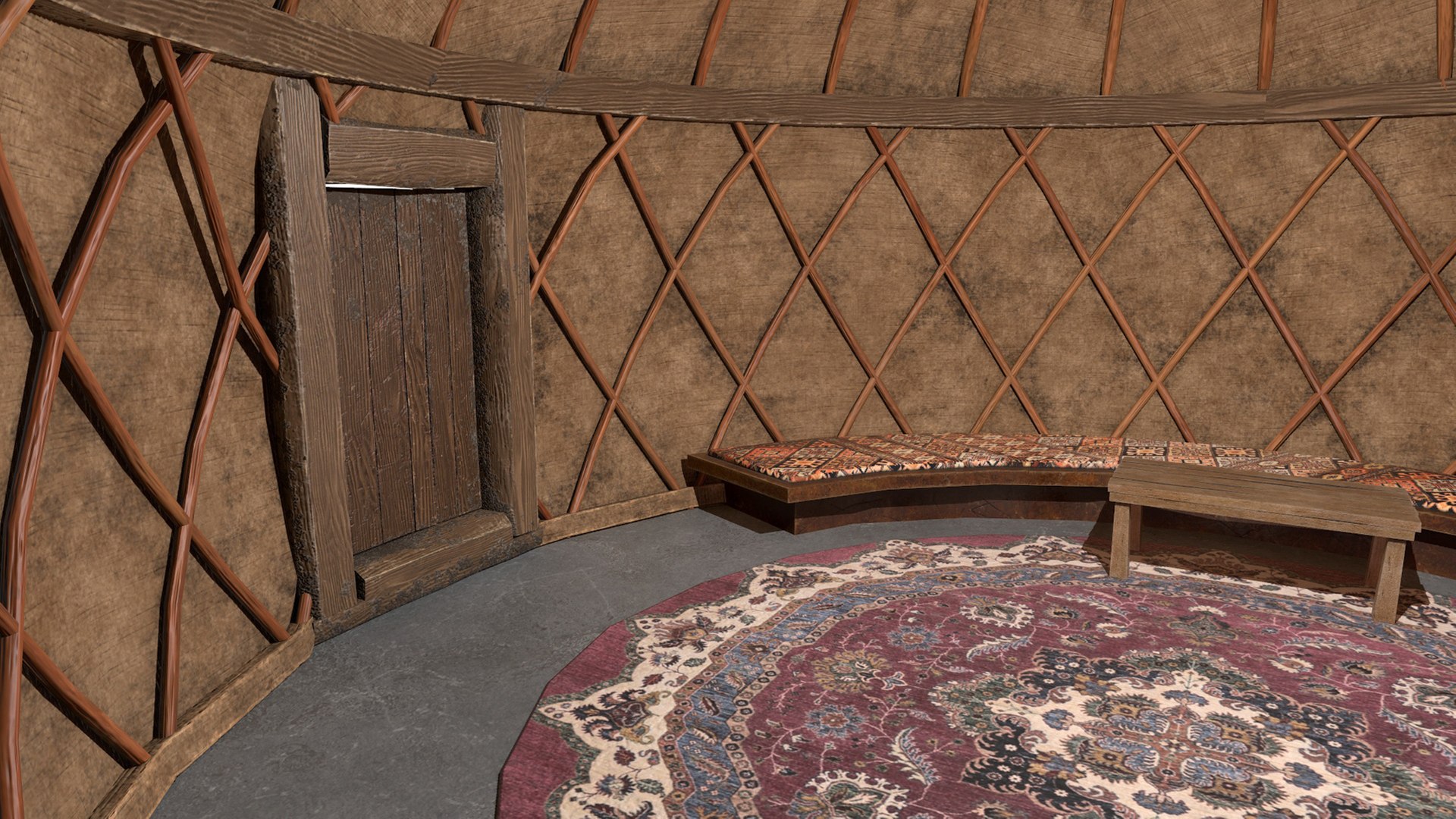 Old Mongolian Yurt And Interior 3D Model - TurboSquid 1763823
