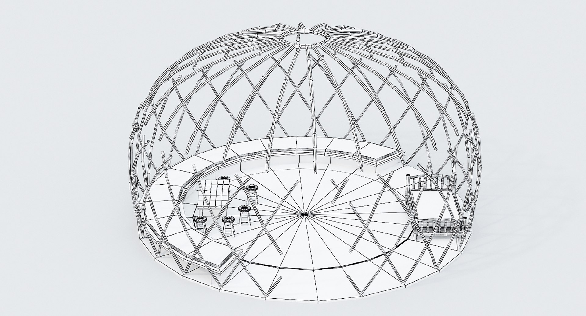 Old Mongolian Yurt And Interior 3D Model - TurboSquid 1763823