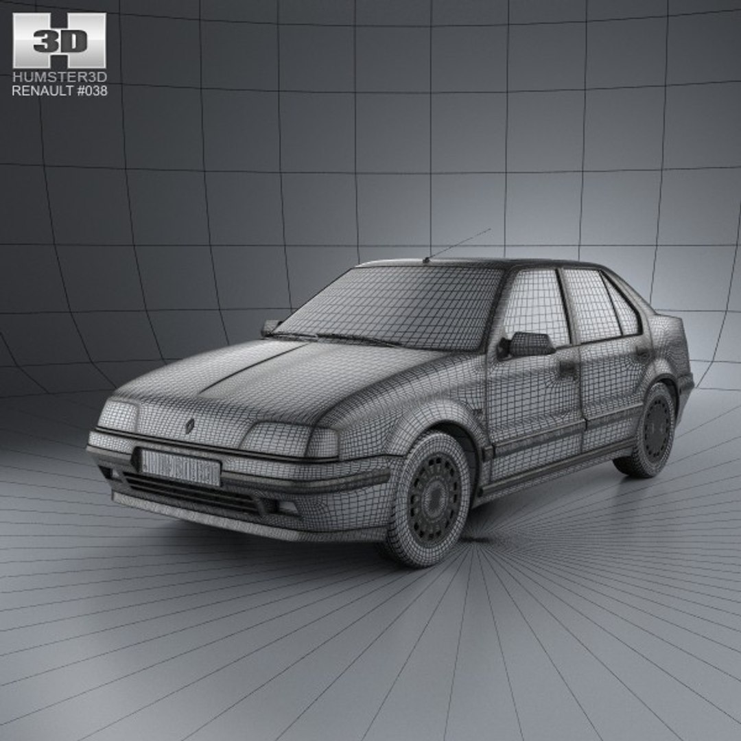 3d renault 19 sedan model