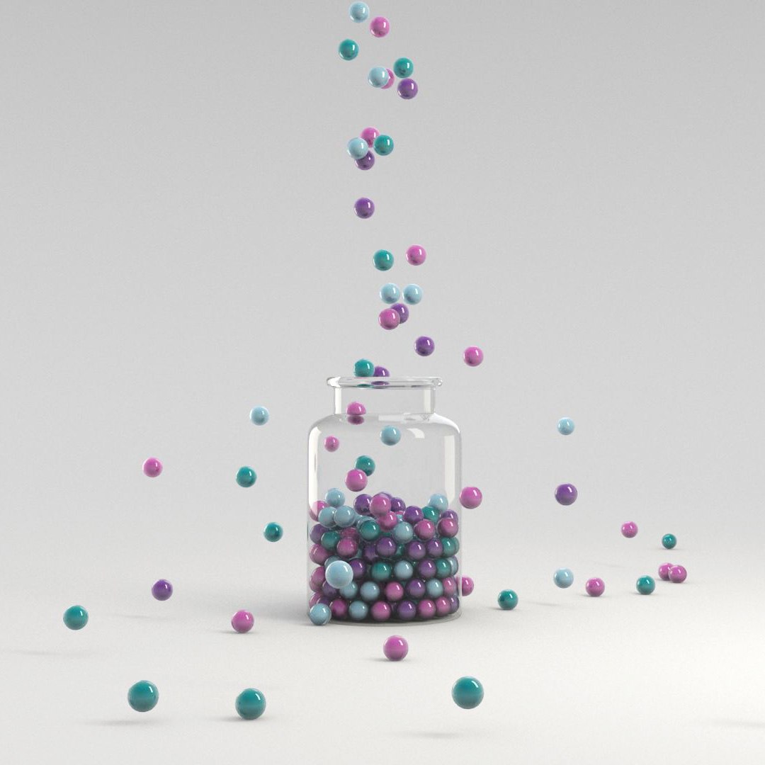 Marble Balls Filling Glass 3D Model - TurboSquid 1501336