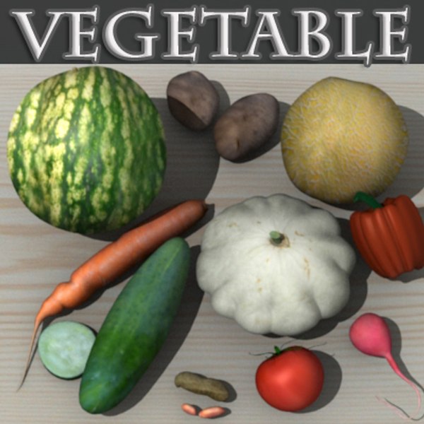 3d vegetable cucumber carrot model