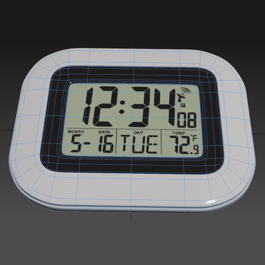 3d max modern wall digital clock