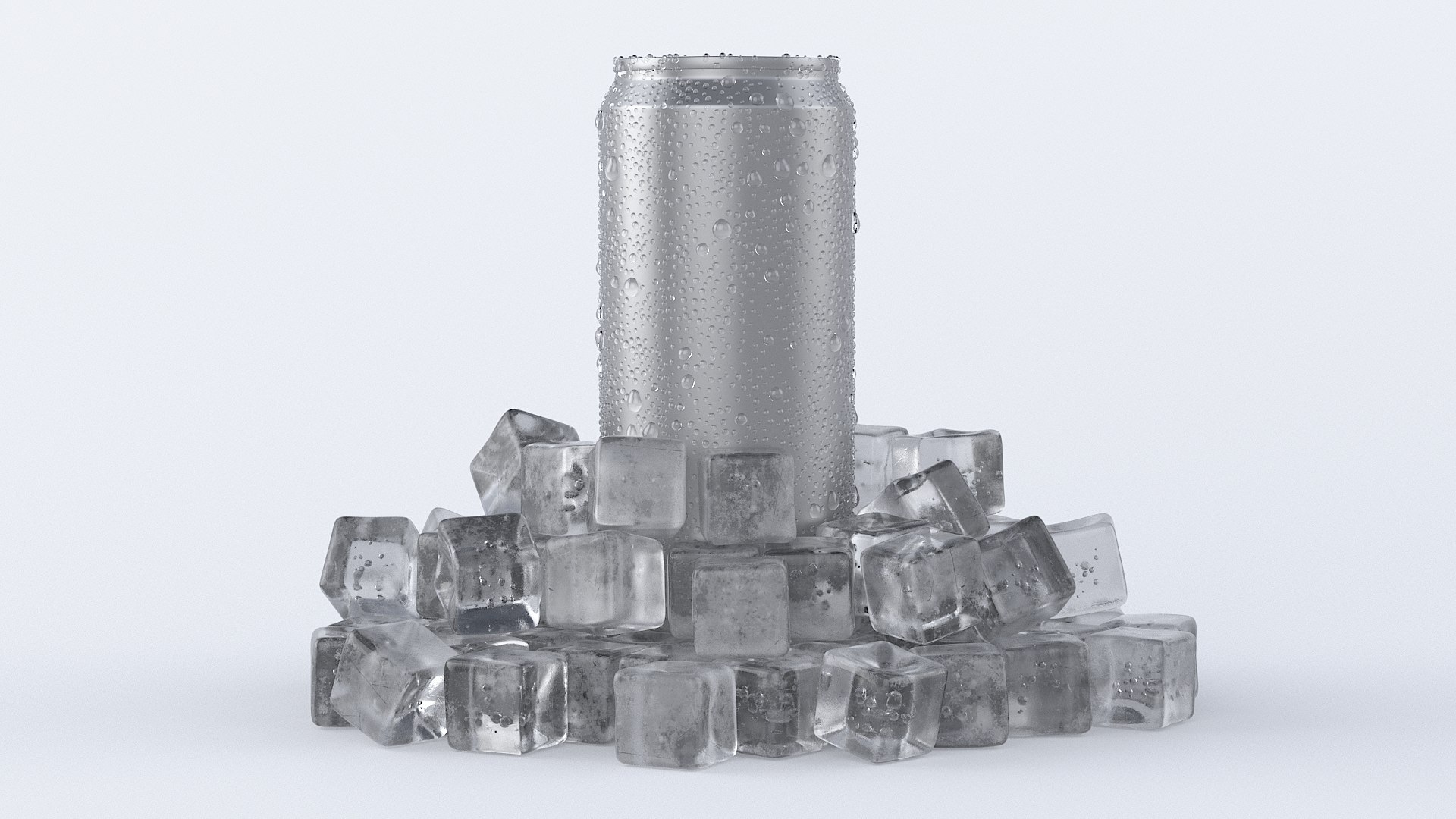 Sleek Beverage Can 330ml In Ice With Water Droplets 3D Model ...