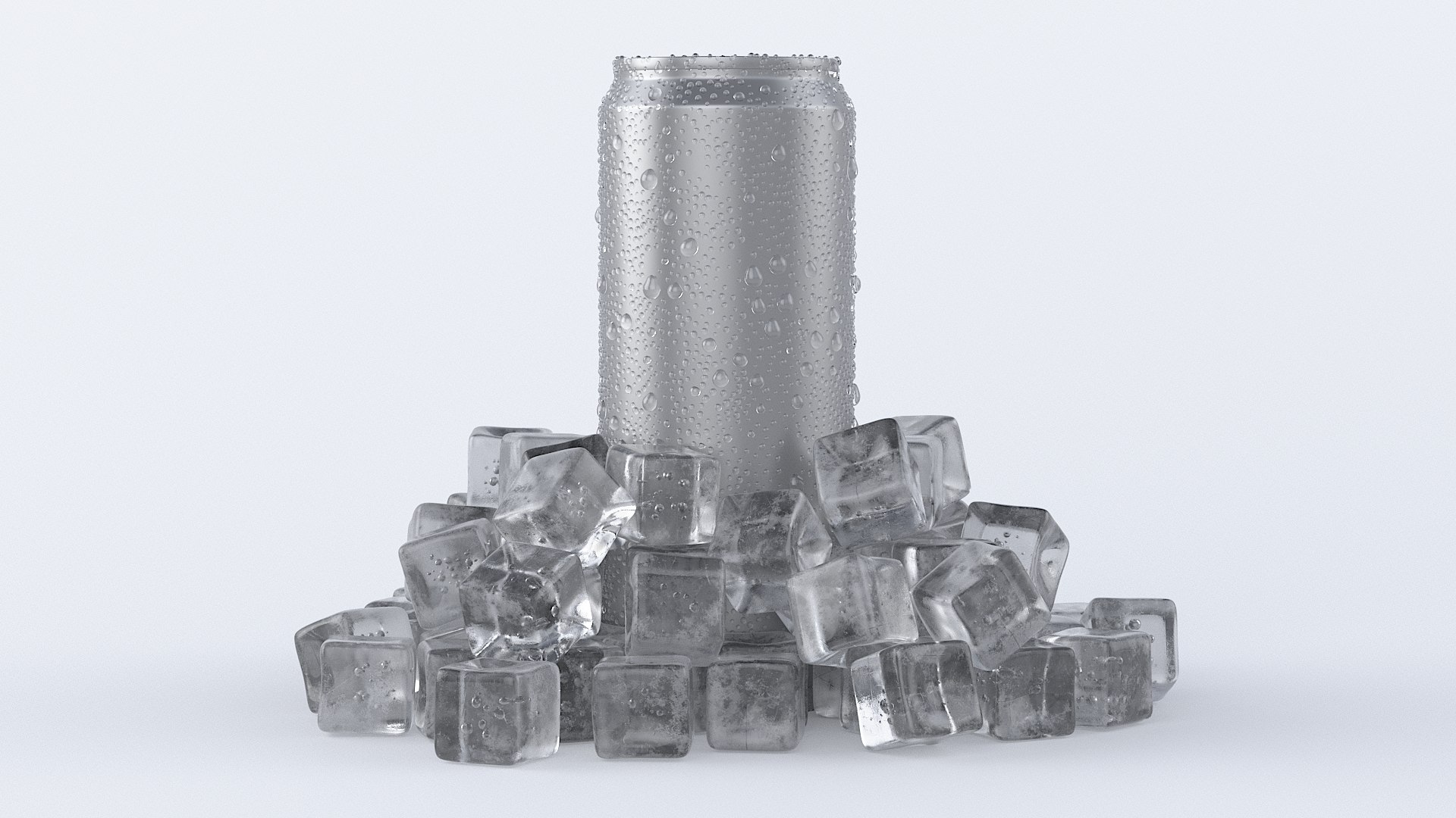 Sleek Beverage Can 330ml In Ice With Water Droplets 3D Model ...