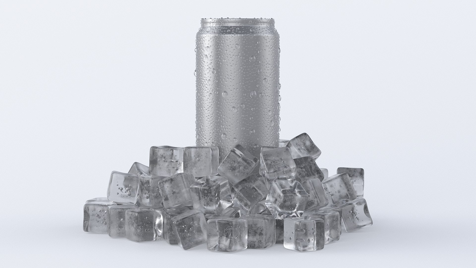 Sleek Beverage Can 330ml In Ice With Water Droplets 3D Model ...