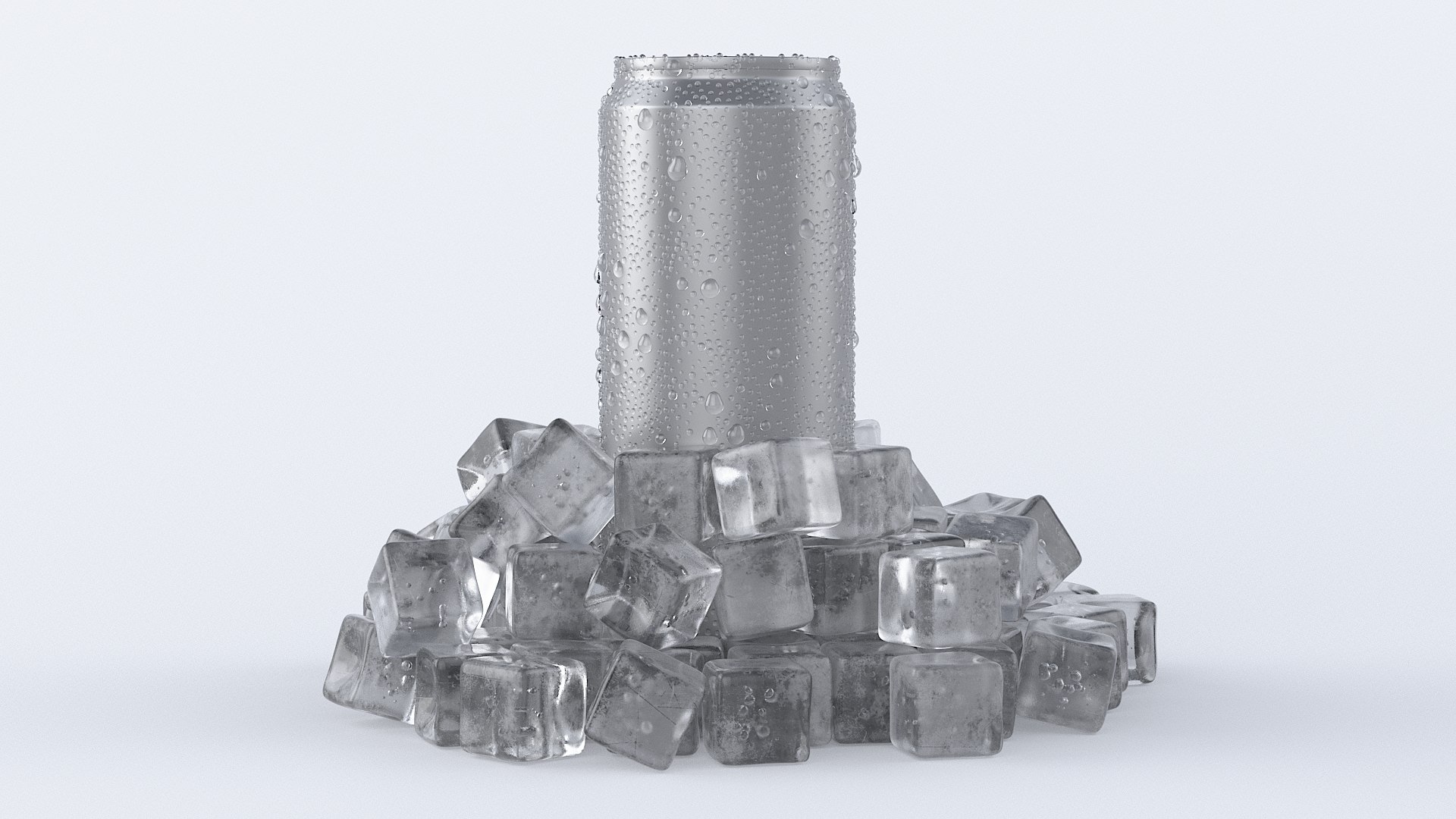 Sleek Beverage Can 330ml In Ice With Water Droplets 3D Model ...