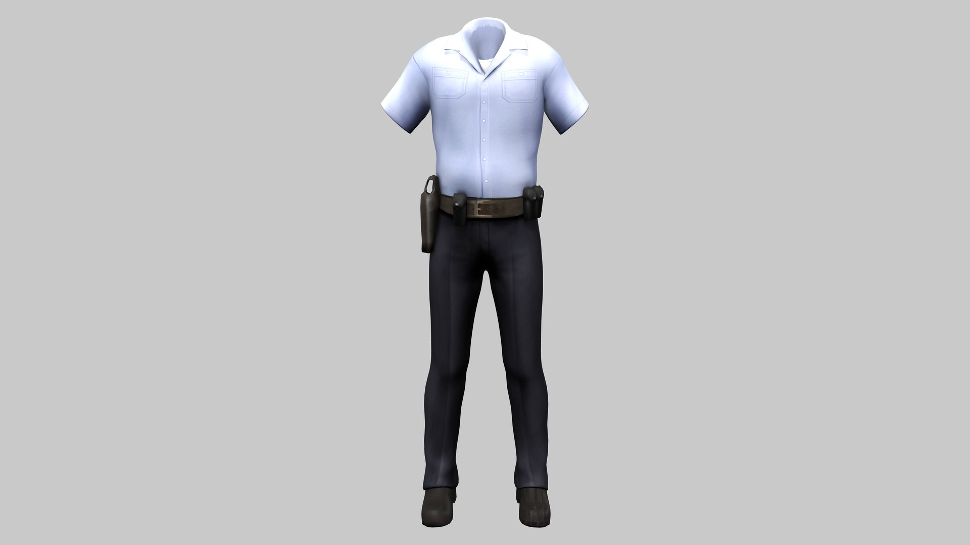 3D Model Mens Police Uniform Set - TurboSquid 1916602