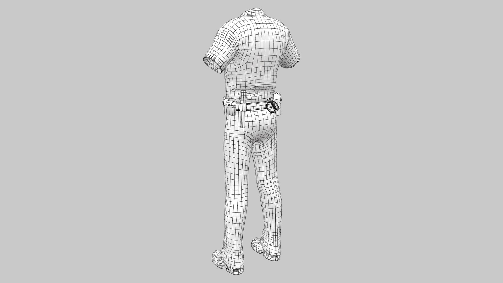 3D Model Mens Police Uniform Set - TurboSquid 1916602