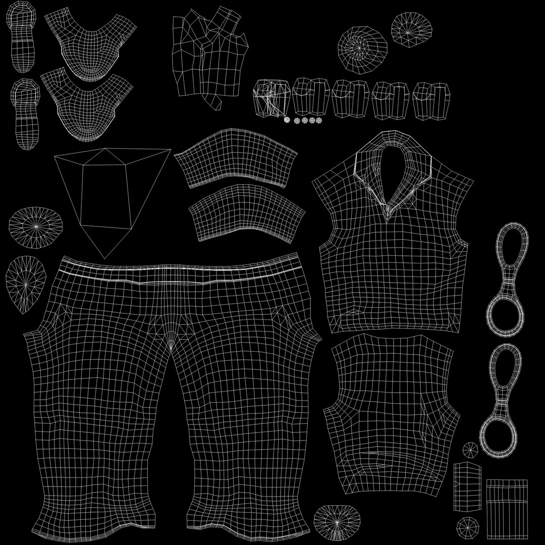 3D Model Mens Police Uniform Set - TurboSquid 1916602