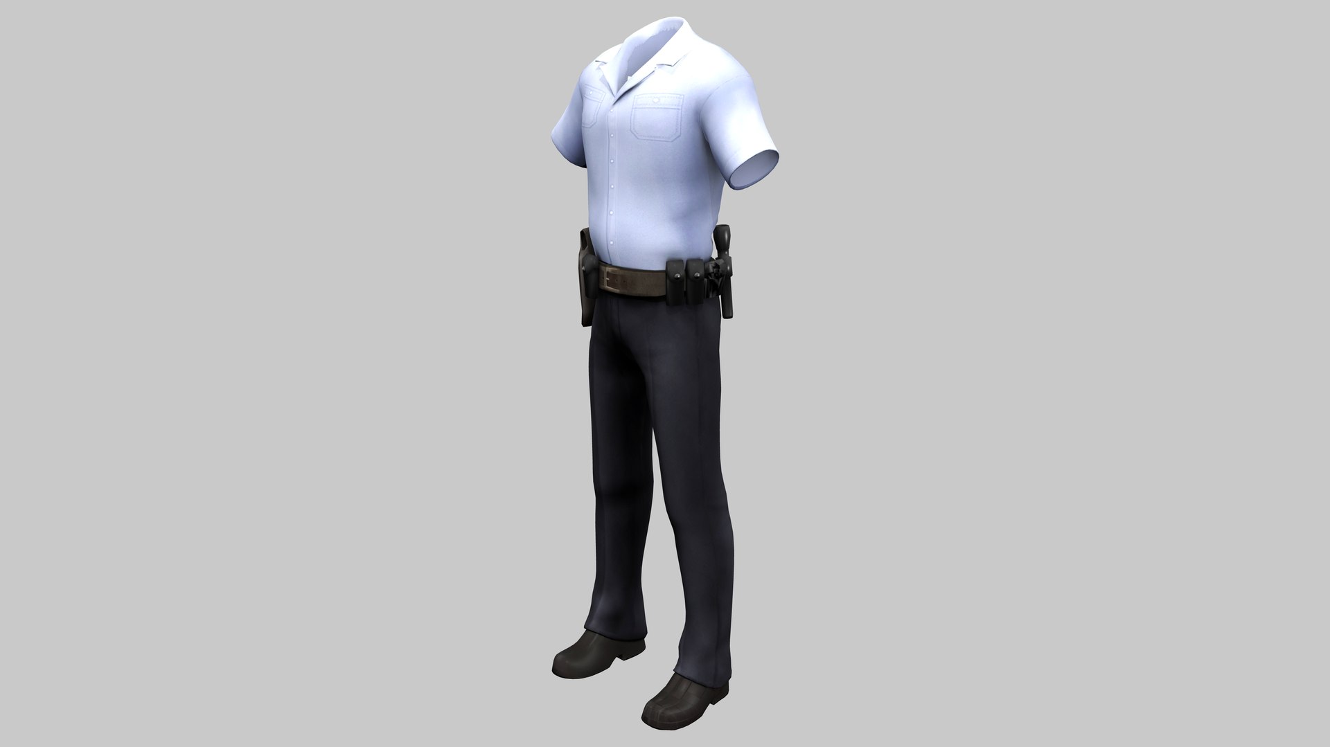 3D Model Mens Police Uniform Set - TurboSquid 1916602