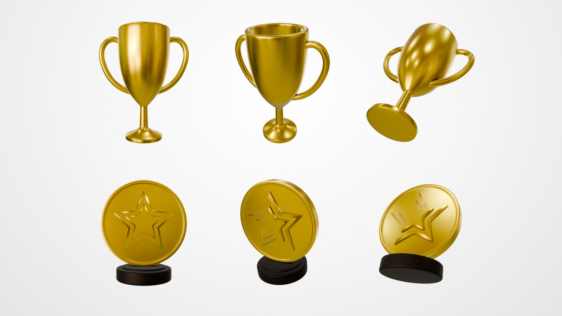 3D Gold Trophy model - TurboSquid 2173228