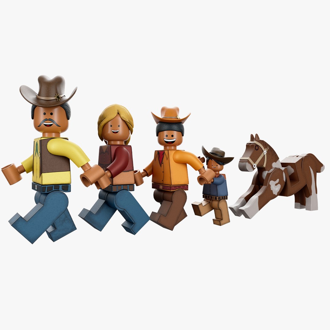Rigged Lego Cowboy Family 3D - TurboSquid 2386178