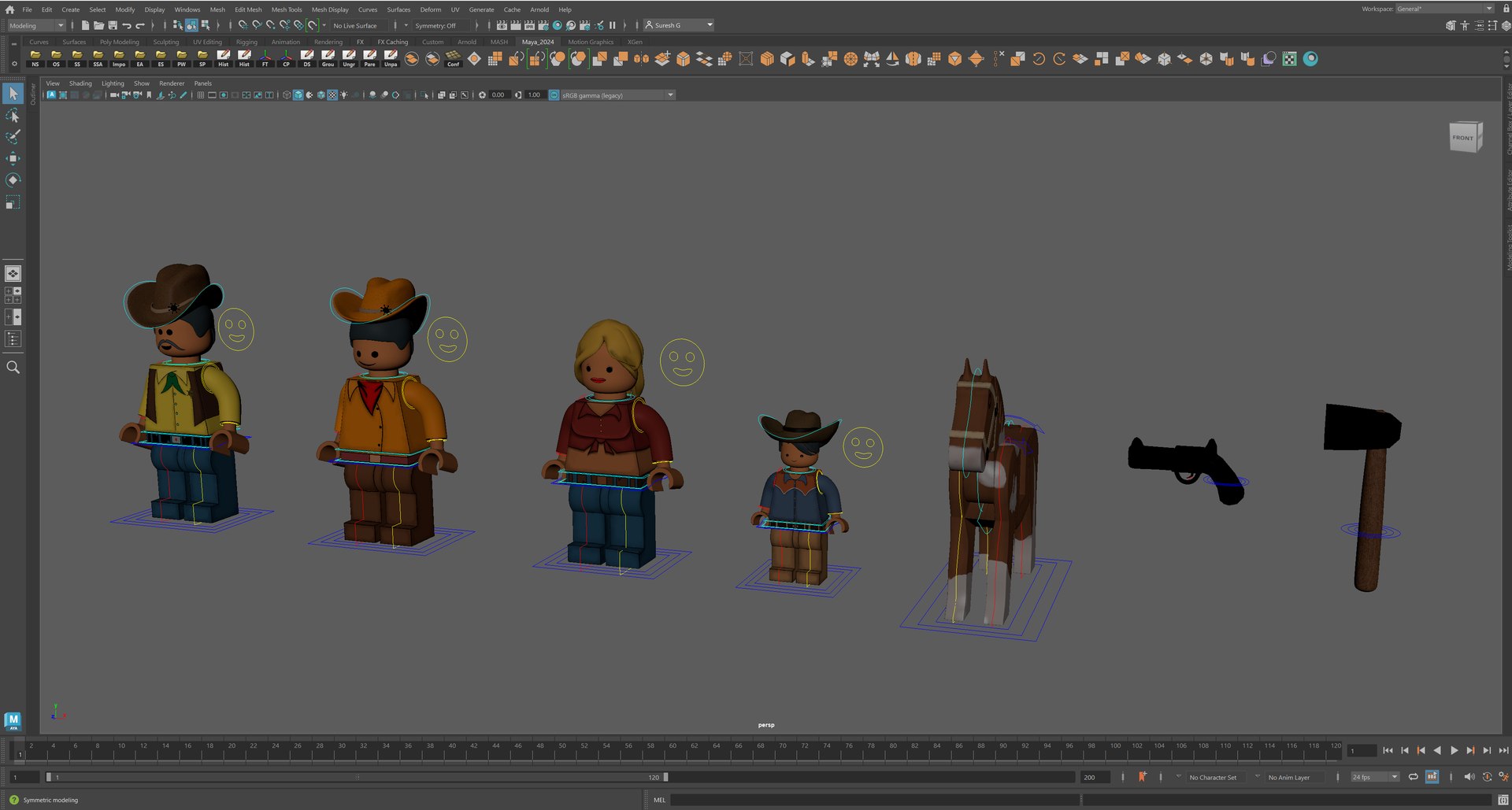 Rigged Lego Cowboy Family 3D - TurboSquid 2386178
