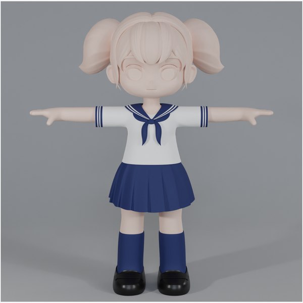 Minimal Chibi School Uniform 02 3D model - TurboSquid 1981701