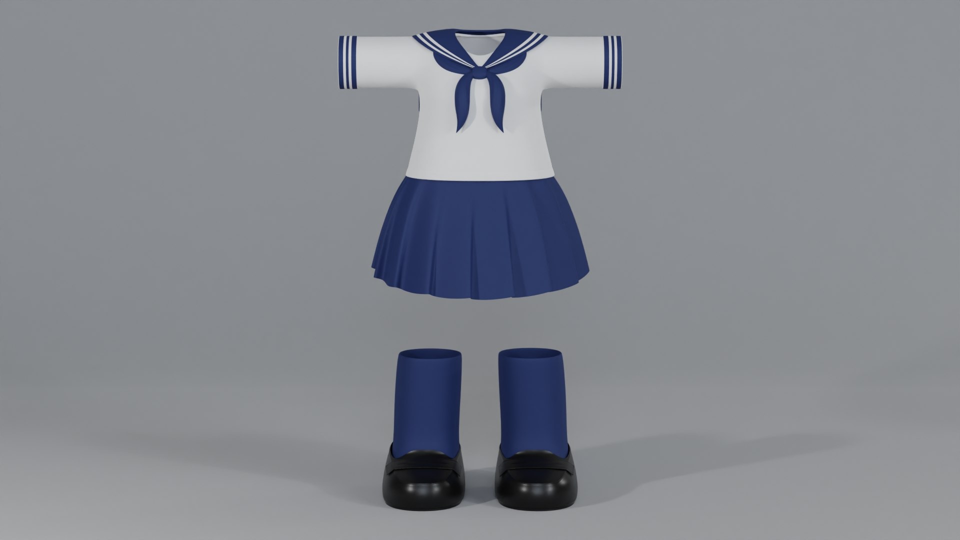 Minimal Chibi School Uniform 02 3D Model - TurboSquid 1981701