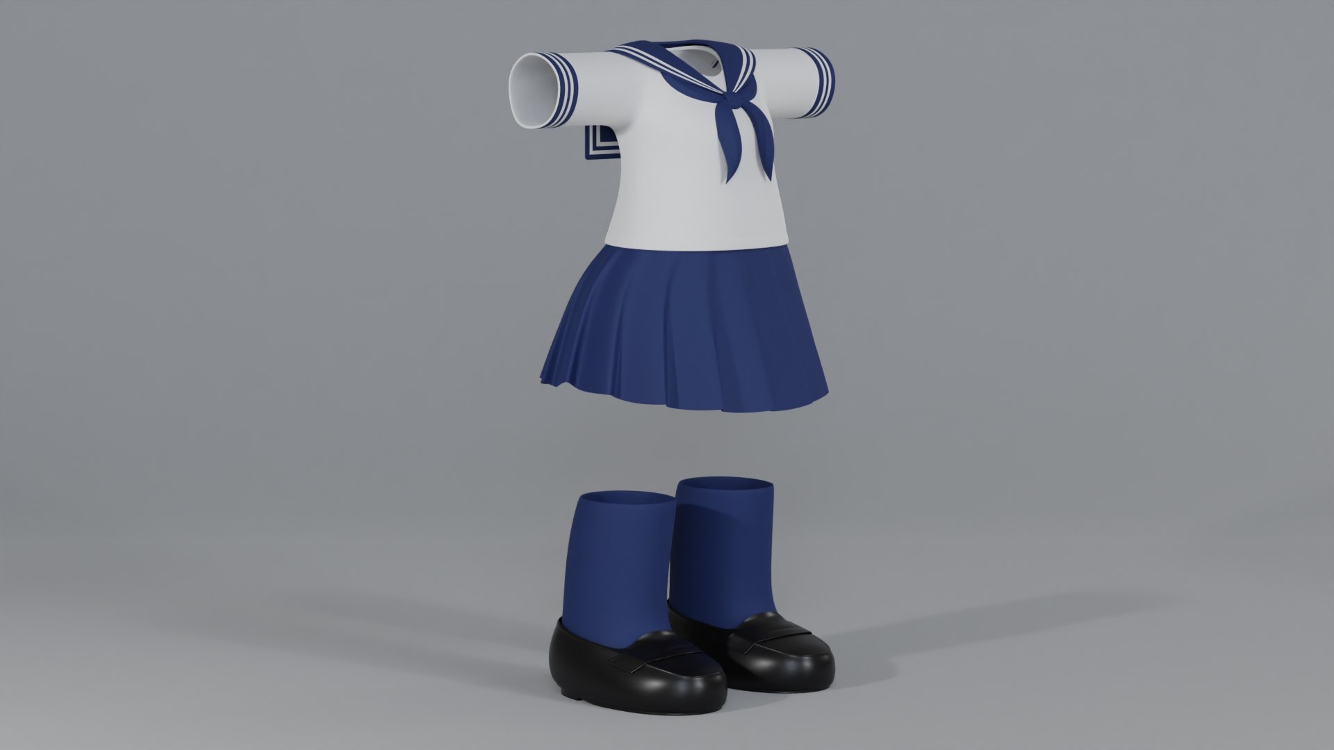 Minimal Chibi School Uniform 02 3D Model - TurboSquid 1981701