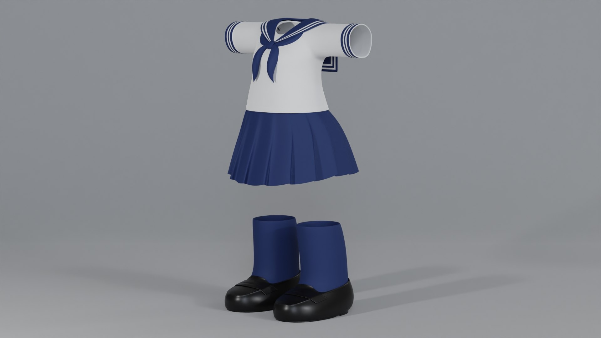 Minimal Chibi School Uniform 02 3D Model - TurboSquid 1981701
