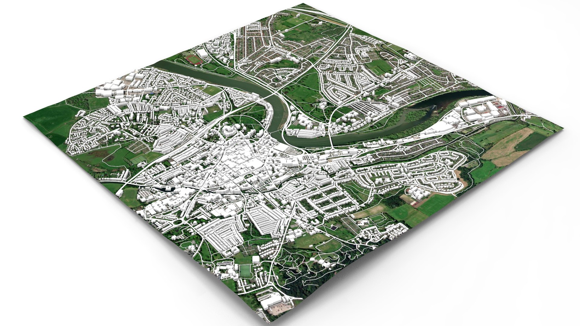 3D Model Cityscape Lancaster Great Britain - TurboSquid 2039516