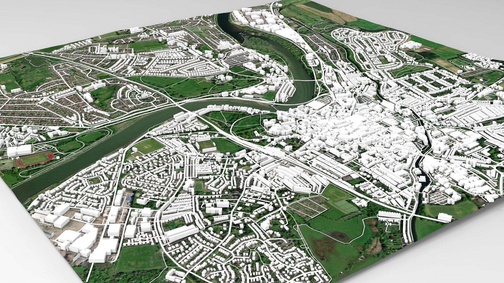 3D Model Cityscape Lancaster Great Britain - TurboSquid 2039516