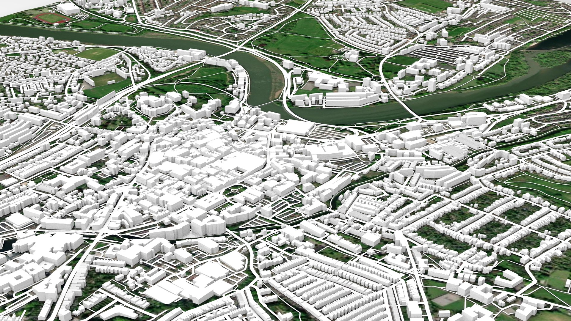 3D Model Cityscape Lancaster Great Britain - TurboSquid 2039516