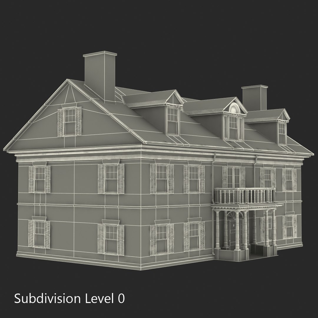 3d model colonial house build