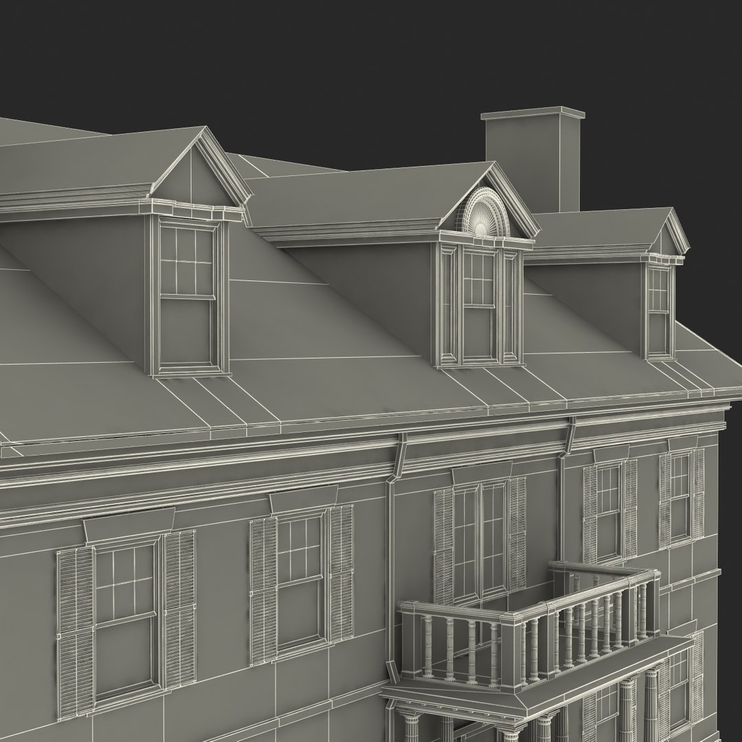 3d model colonial house build