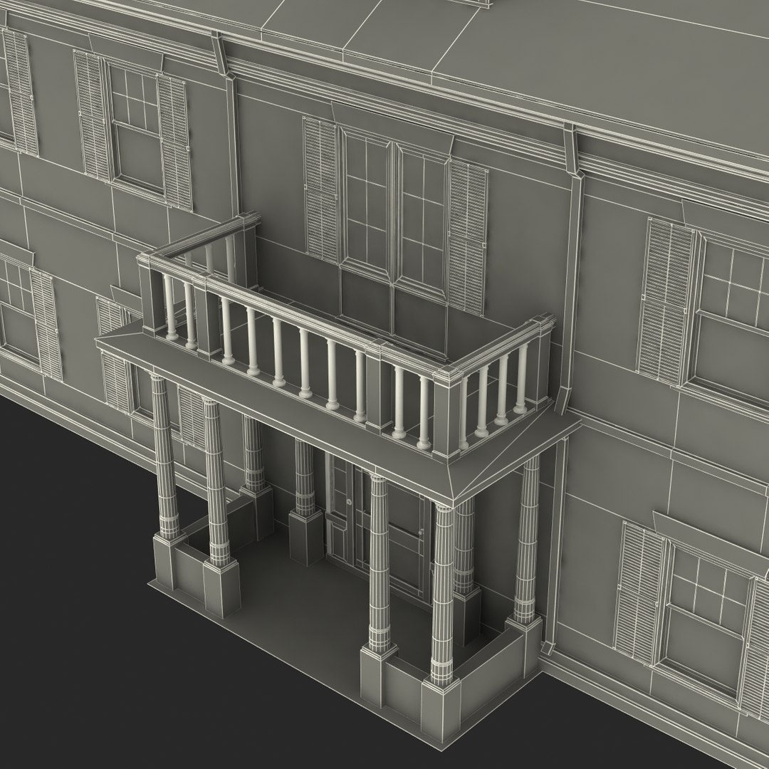 3d model colonial house build